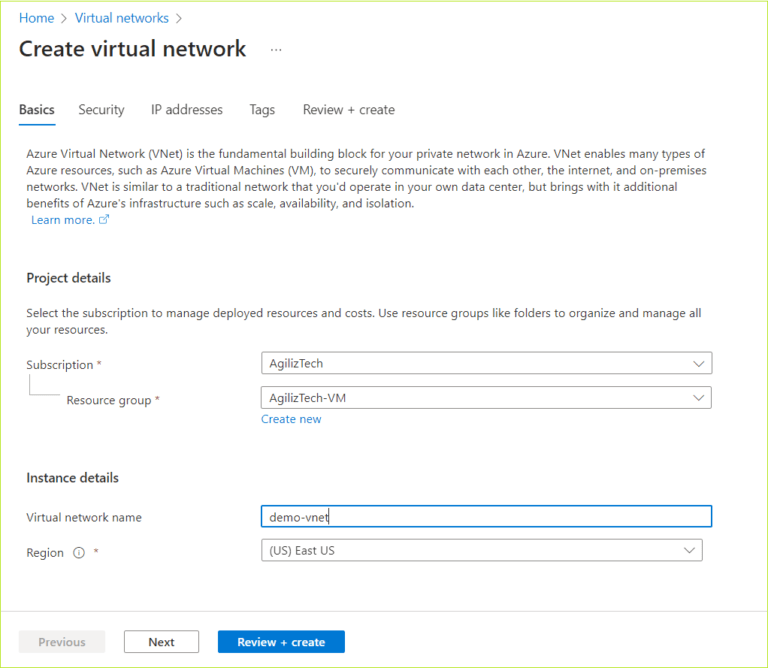 How to Create an Azure Virtual Network - AgilizTech